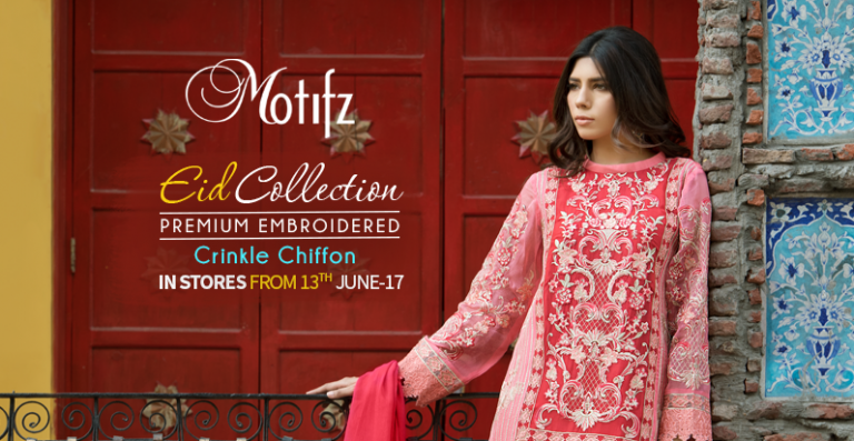 Motifz Eid Collection 2018 with Embroidered Crinkle Chiffon Dresses